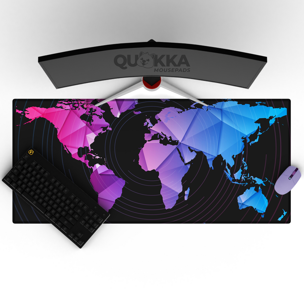 Low Poly World Map Mousepad Deskmat – QuokkaMousepads.com